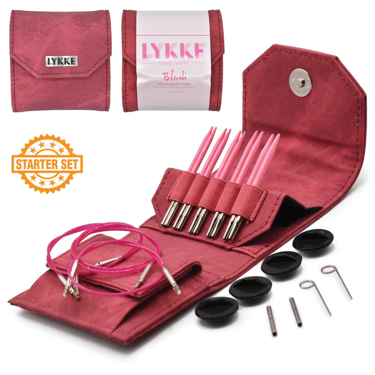 LYKKE Blush 3.5" Interchangeable Needle Starter Set - Crimson Denim ...