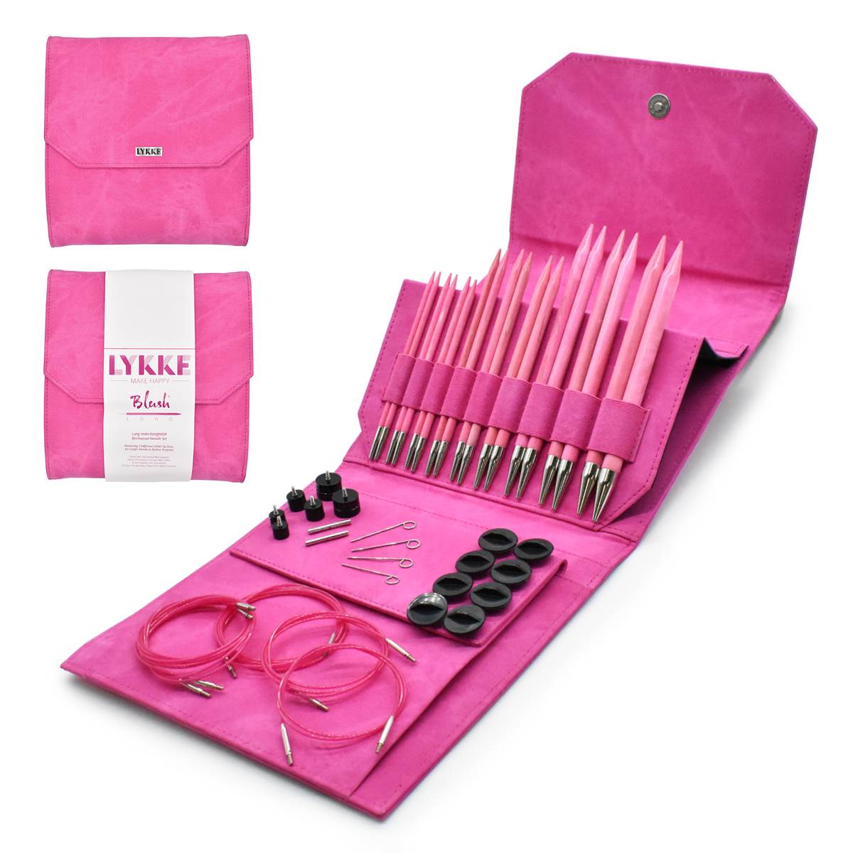 LYKKE Blush Interchangeable Long Needle Set - Fuchsia Denim – The ...