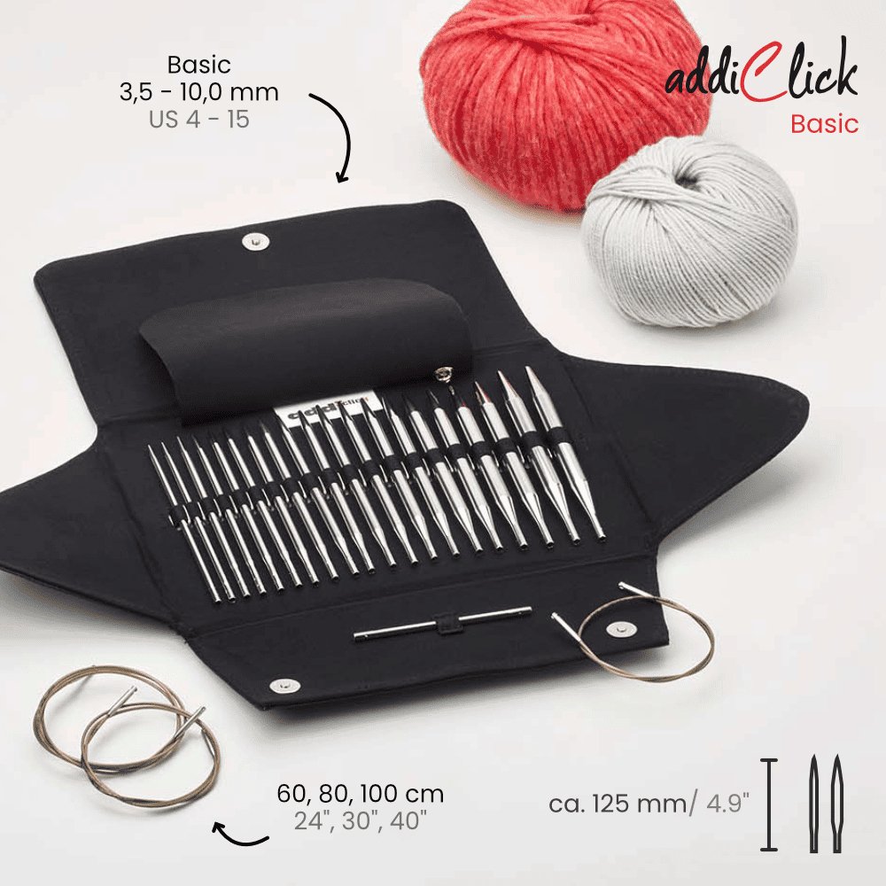 Addi Click Basic 13cm (5") Interchangeable Knitting Needle Set – The ...