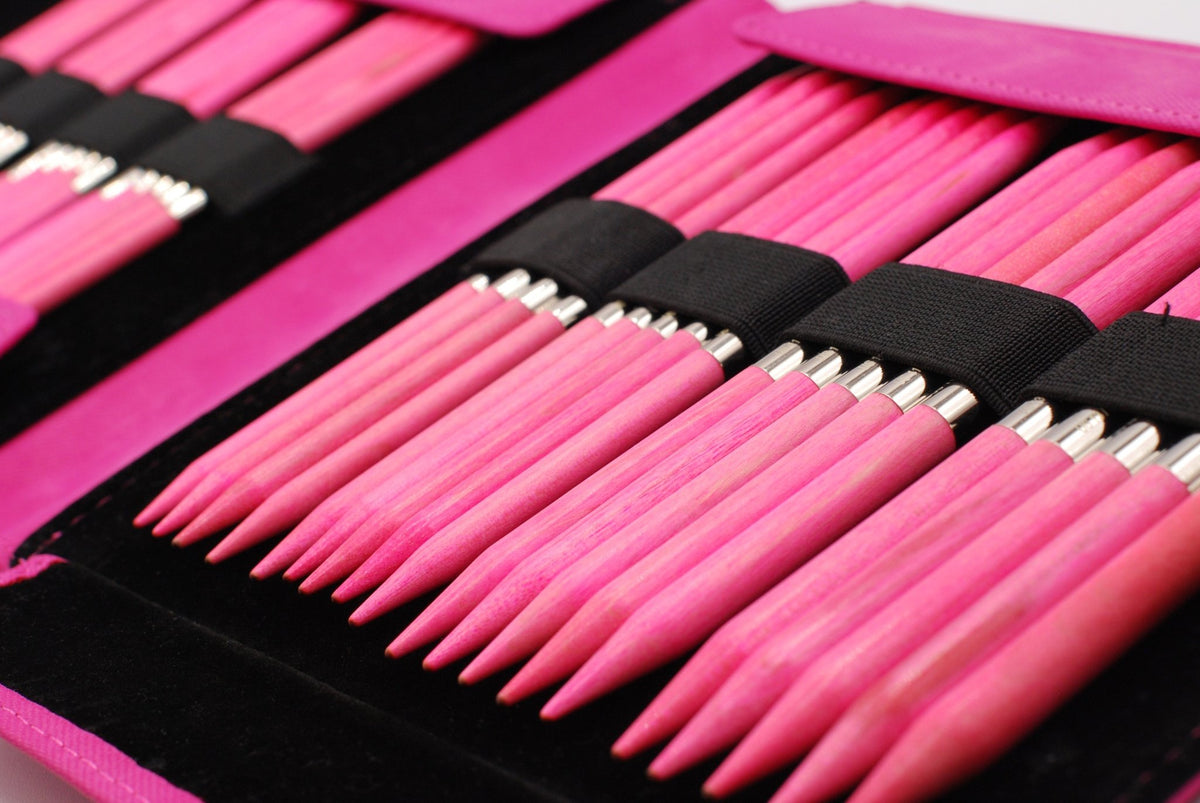 LYKKE Blush 6" Large Double Pointed Needle Set - Fuchsia Denim – The ...